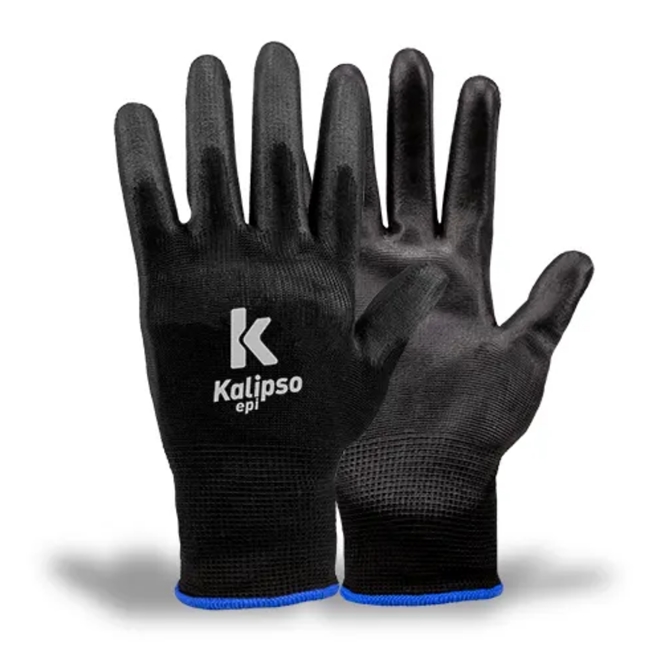 Luva de Poliamida com Banho PU Preta Kalipso CA 15272 276 - Luva de ...