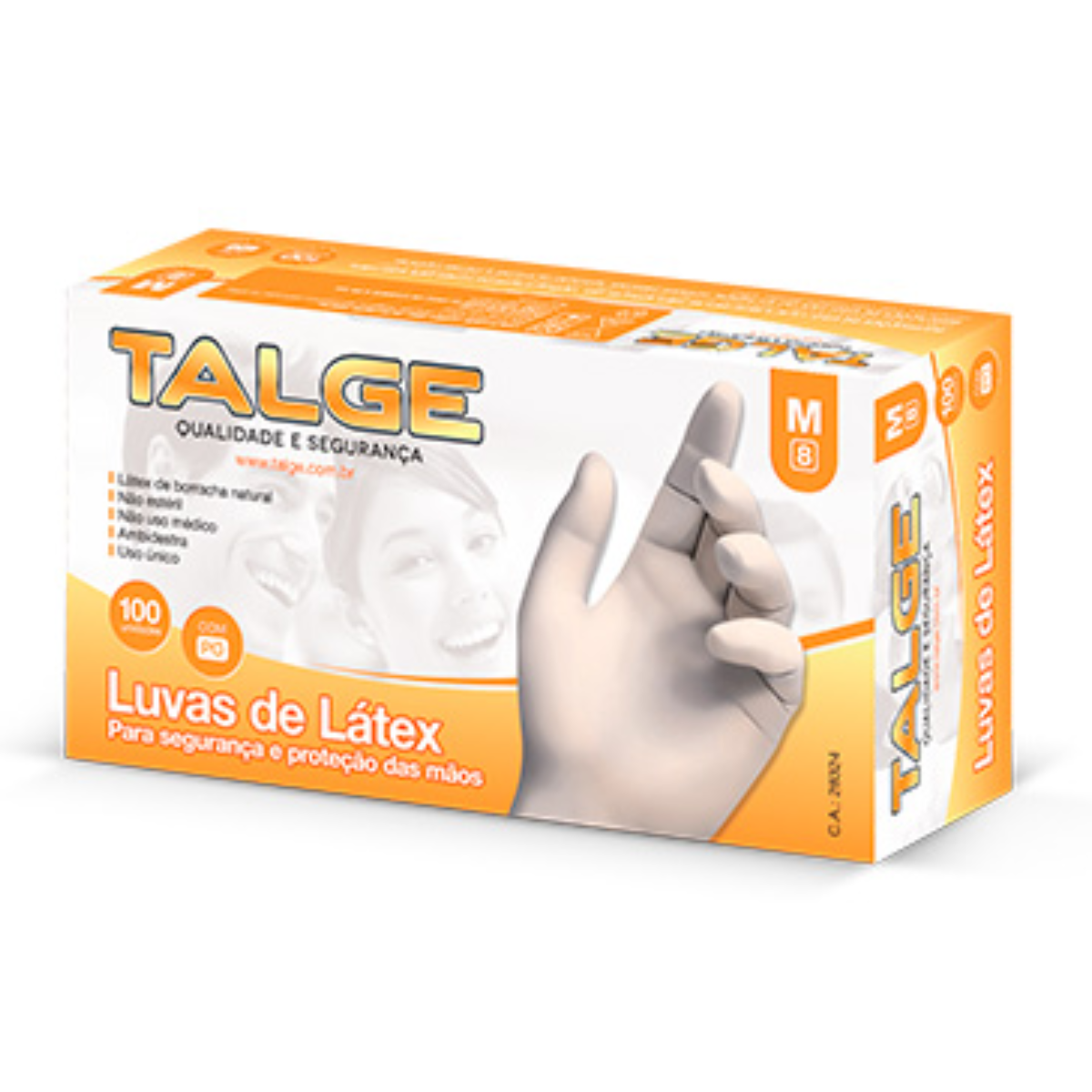 Luva Latex Procedimento com Pó Talge CA 28324