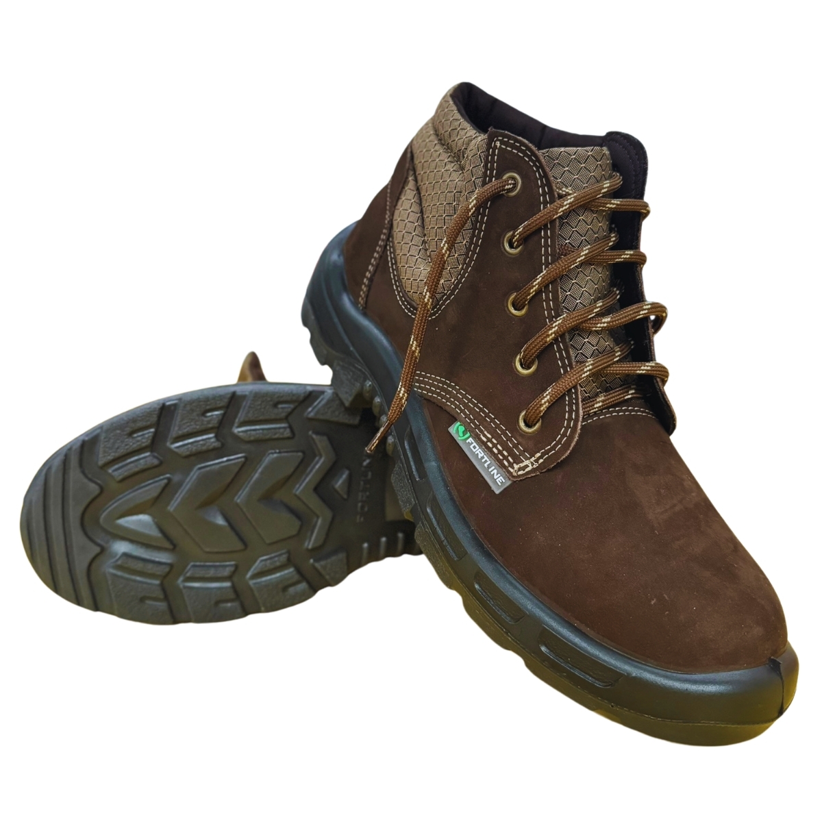 Botina Nobuck Marrom Bidensidade Com Bico de Pvc Fortline Ca 45603 ...